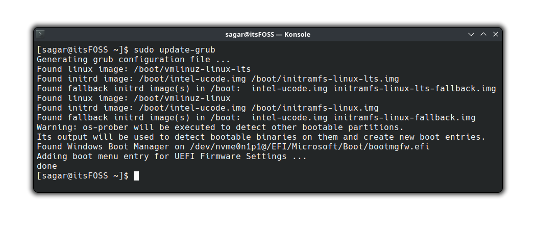 Fixing update-grub command not found Error in Arch Linux – Australian Alumni
